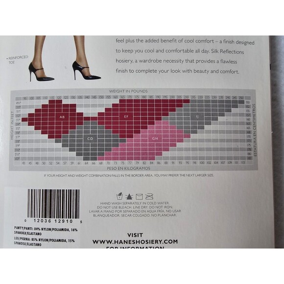 Hanes | Accessories | Hanes Silk Reflections Pantyhose Womens Silky ...